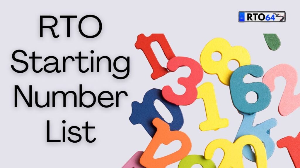 RTO Starting Number List Today 2025 - RTO64