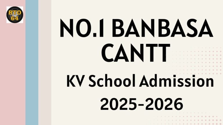 KV No.1 Banbasa Cantt Admission 2025-26 for Balvatika III - RTO64